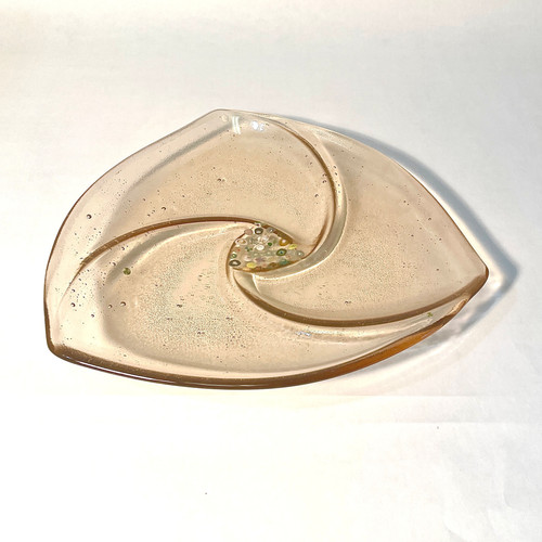 Transparent champagne fuse, glass tray with a mid-century feel ...