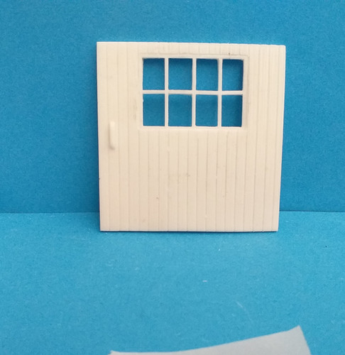 Single Sliding Planked Door with 8 Pane Window (8'x8') | mysite