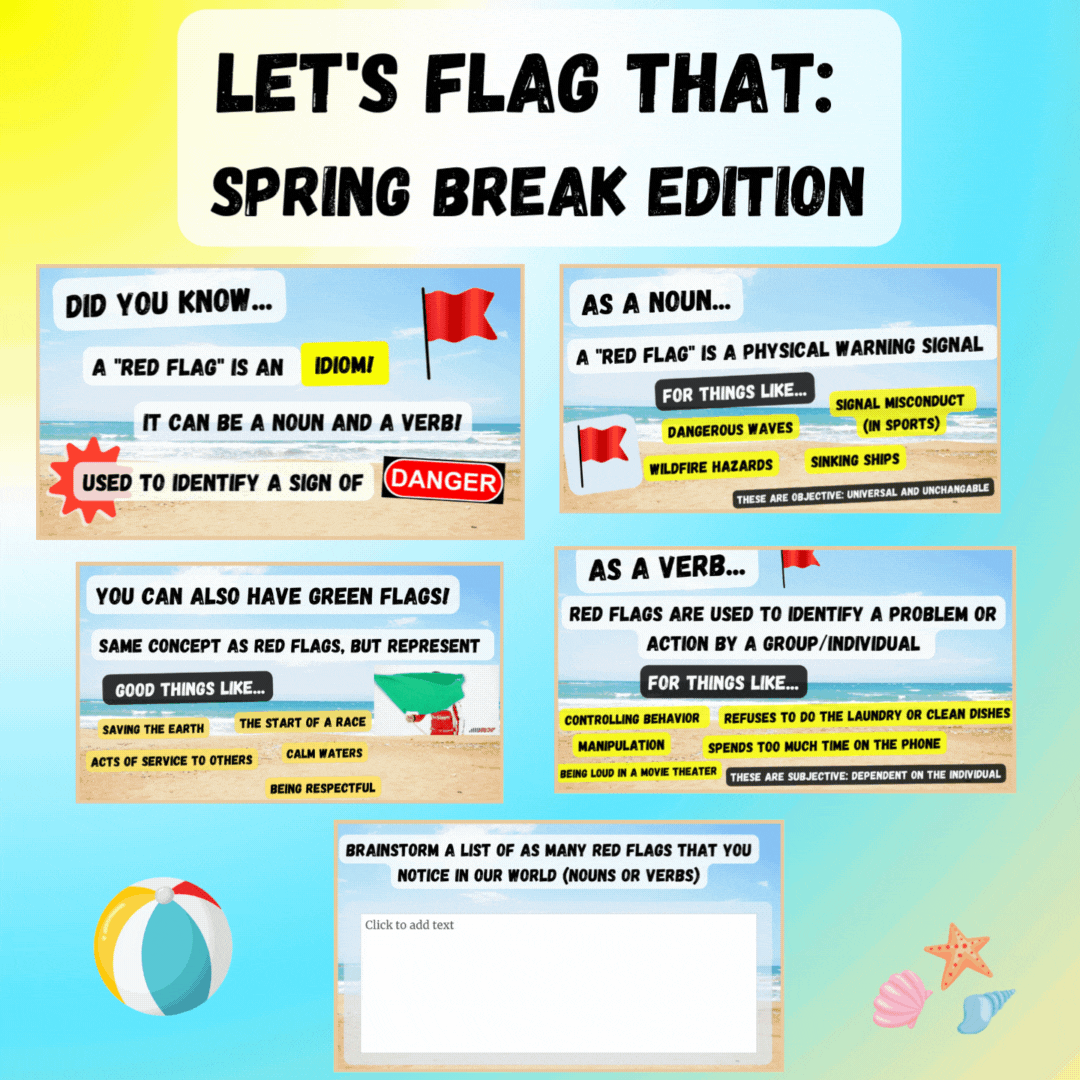 Let's Flag That: Spring Break Edition | TeachEngagingELA