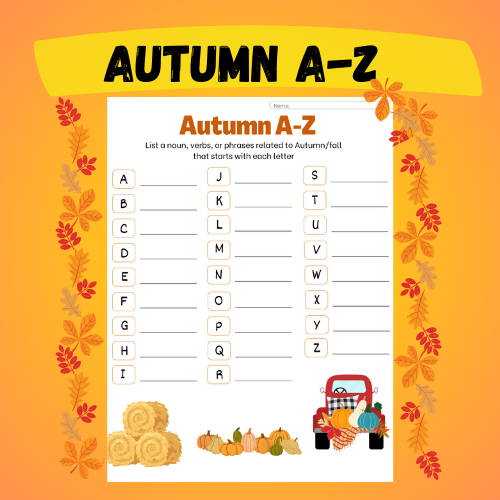 Fall A-Z Categories Game | TeachEngagingELA