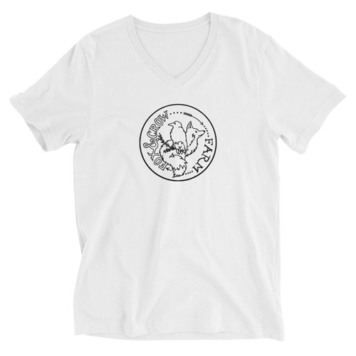 The Fox and Crow Farm Logo Unisex Short Sleeve V-Neck T-Shirt | The Fox ...