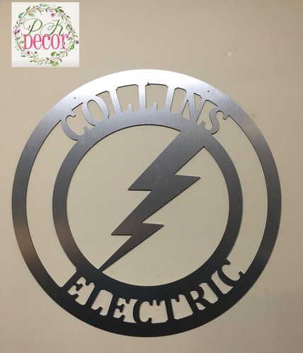 Custom Lightening Electric Company Sign - Lightening Bolt Decor | PK Decor