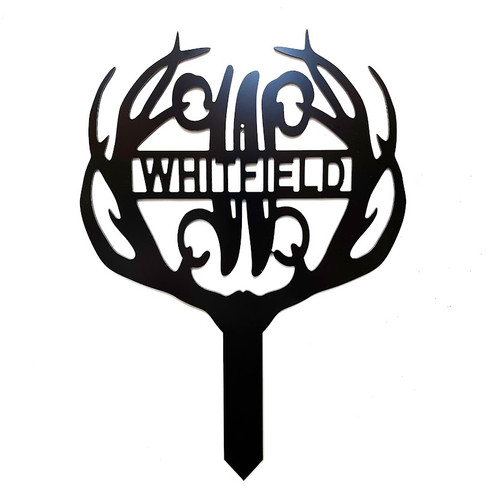 Deer Antler Christmas Tree Topper - Antler Last Name Tree Topper | PK Decor