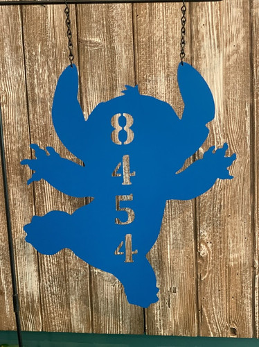 Stitch Address Porch Sign - Stitch Mailbox House Number Plaque | PK Decor