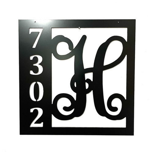 Initial Monogram Address Sign For Yard - House Number Porch Plaque | PK ...