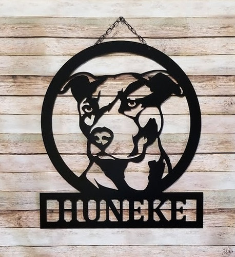 Custom Pitbull Sign - Pitbull Wall Plaque | PK Decor