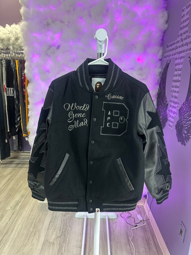 Rare Bape Varsity Jacket Black | Holy Kickz