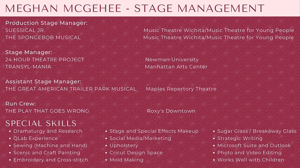 Stage Management | Portfolio