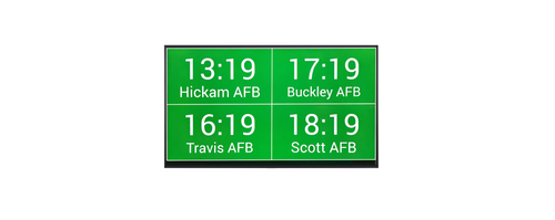 LCD Time Zone Clock, Single 32" Display - No Wireless Connectivity ...