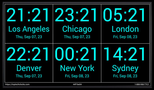 TTC-S32-NW LCD Time Zone Clock, Single 32" Display - No Wireless ...