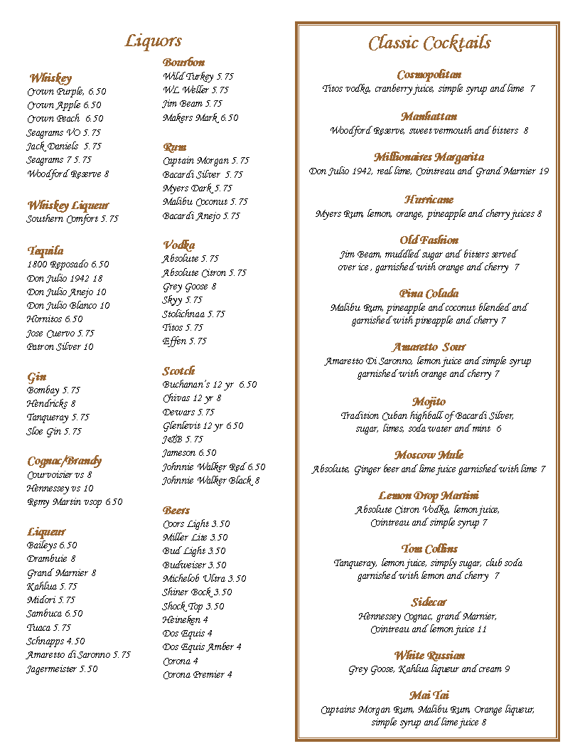 Menu | Old Fulton Seafood
