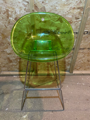 Bar Stool Clear Green Acrylic Chrome Base | CEN Limited