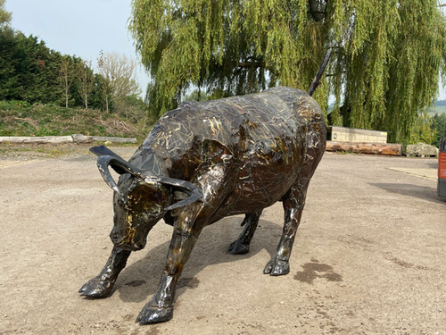 Large Metal Bull Sheet Metal Art Display Piece Handmade | CEN Limited