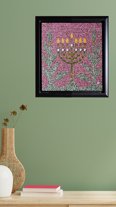 Menorah with Olive Trees