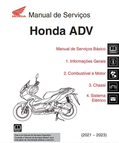 Manual de Serviço Honda ADV150 2021 - 2023 | Manual de Serviços