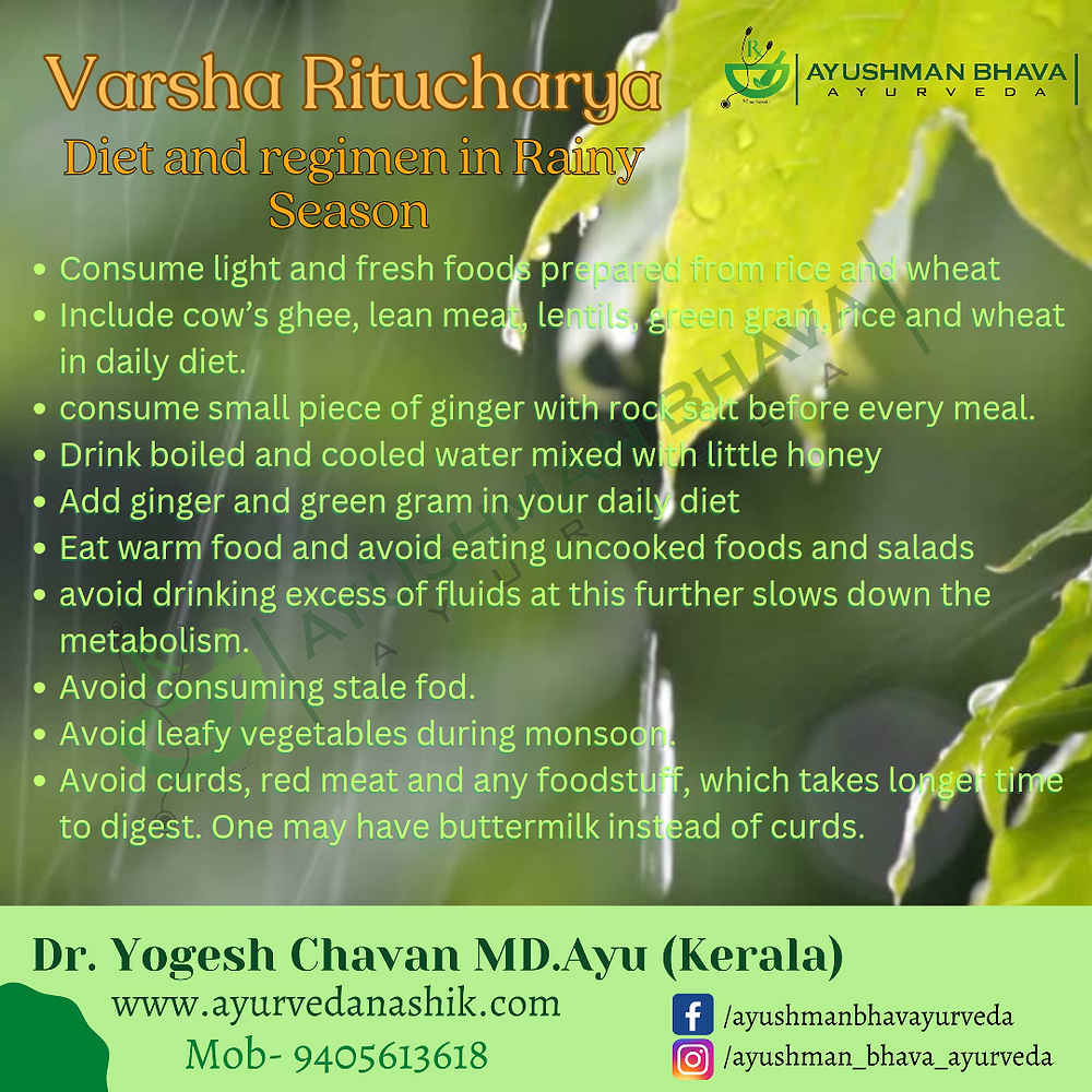 Varsha Rutucharya: Ayurvedic Diet, Regimen & Significance of Basti ...
