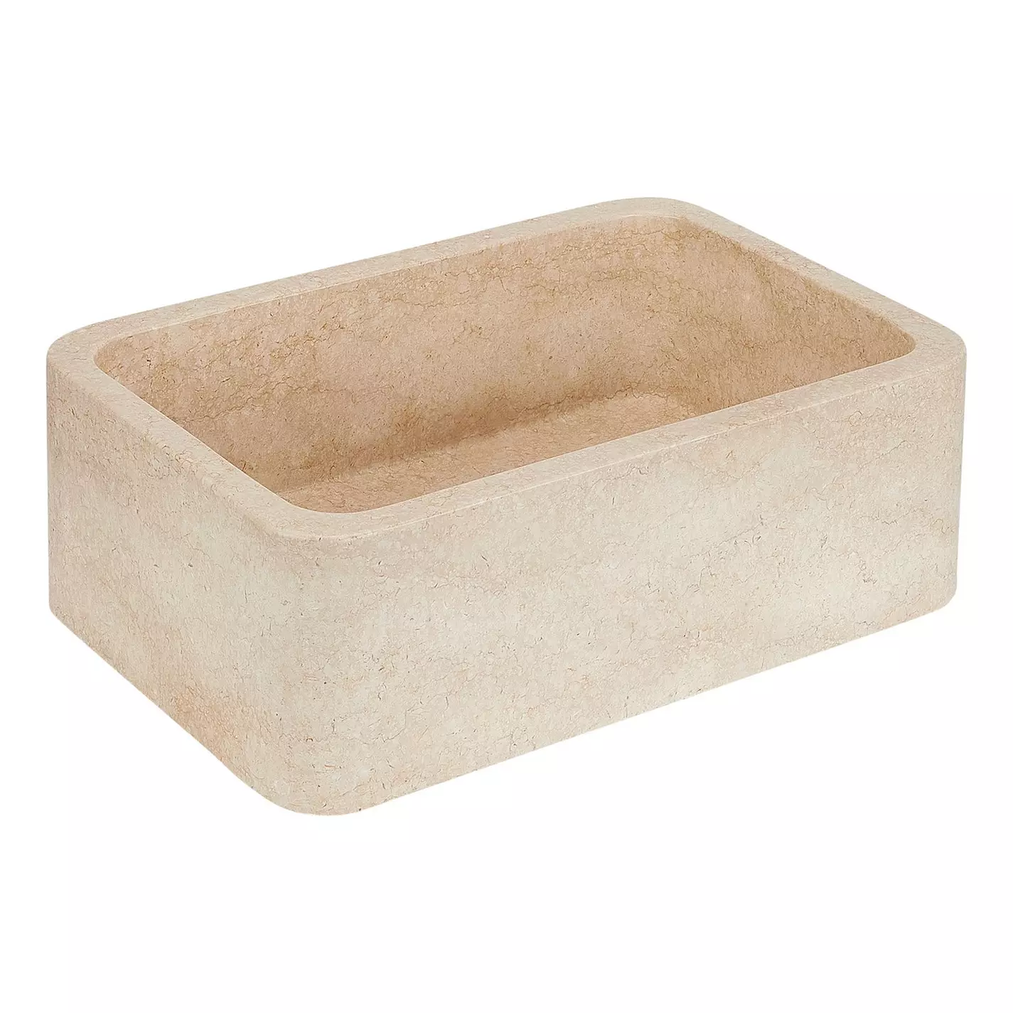 Hand Carved Stone Farmhouse Kitchen Sink, Italian Travertine Marble ...