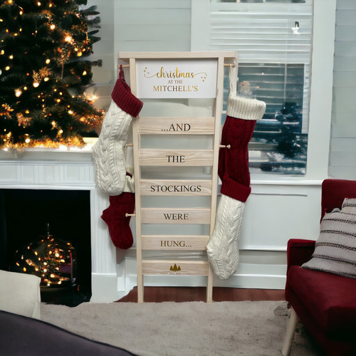 Personalised Christmas Stocking Holder Ladder | BoozyWoos