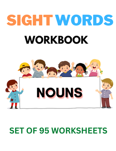 Sight Words: Nouns (Set of 95 Worksheets) | KidsLearnRead