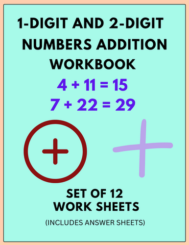 Advanced Addition (One and Two digit) - Set of 12 Worksheets ...