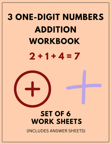 Addition Practice (Adding Three 1-digit numbers) - Set of 6 Worksheets ...