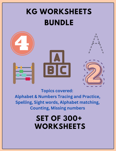 Kindergarten (KG) - Worksheets Bundle - Set of 384 Worksheets ...