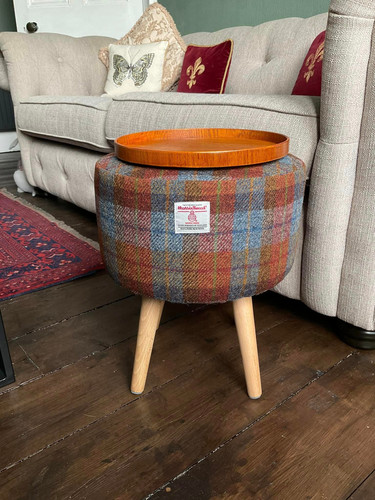 Harris Tweed Handmade Tub Footstool with TrayPuffin Oil Painting | Stag ...