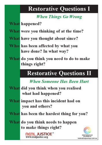 Restorative Questions A3 Poster | Restorative Journeys