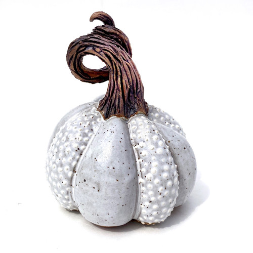 White Pottery Pumpkin, Handmade Sculpted Pumpkin, Fall Decor, W10 ...
