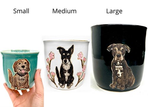 Urn- One Pet, Custom Pet Portrait, Personalized Dog Cat, Memorial Urn ...