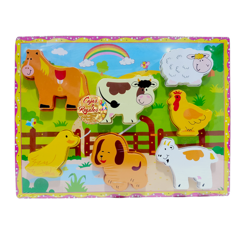 Rompecabeza de Madera Animales de Granja - Juguete Didáctico ...