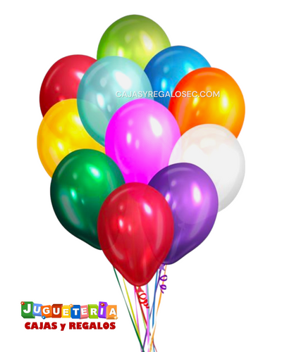 Globos con helio - Kit 12 Globos Latex - Globos R9 | Cajasyregalosec
