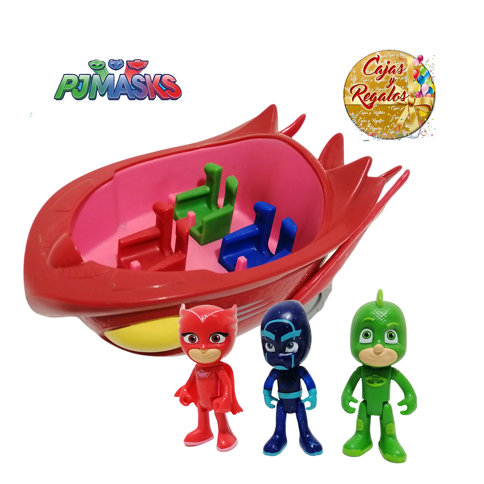 Buhita Carro y 3 muñeco Héroes en Pijama | Cajasyregalosec