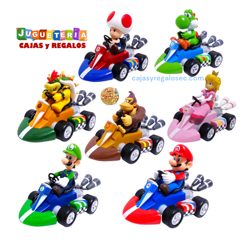 Mario Kart Super Mario Bros - Juguete Coleccion 7 Carros - P0965 ...