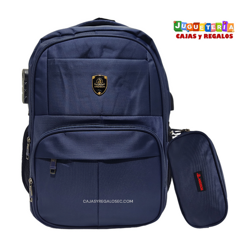 Mochila Andison con Cartuchera - Azul Marino - P3721 | Cajasyregalosec