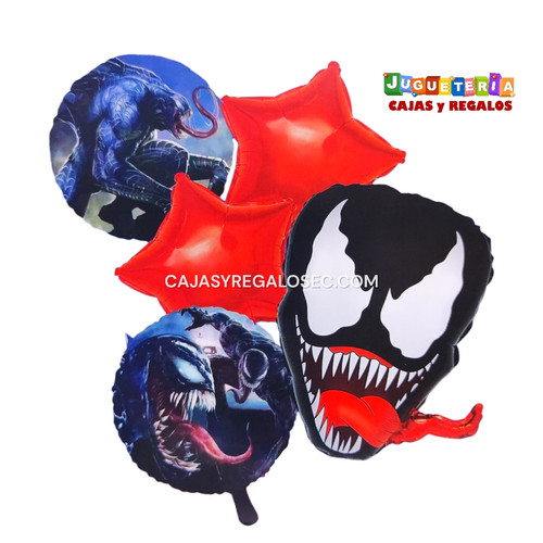 Bouquet Kit de Globos - Venom - Globos metalizados | Cajasyregalosec
