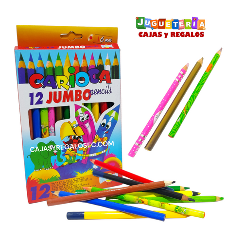 Lapices de Colores Jumbo - Caja de 12 Colores - P2526 | Cajasyregalosec