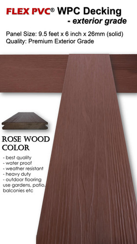 Exterior WPC Decking - Rose Wood, 9.5 ft x 6 inch | FLEX PVC
