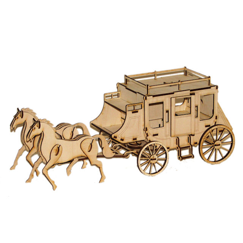 Stagecoach with Horses Kit | Sanaloma Laser Llc