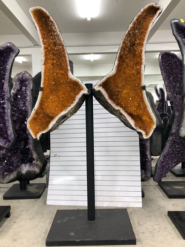 69" Tall CITRINE BUTTERFLY/ ANGEL Wings Crystal Geode Pair ...