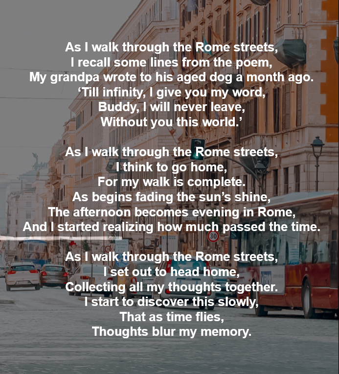 Poem: Walking Through The Rome Streets By Anjali Dhankhar