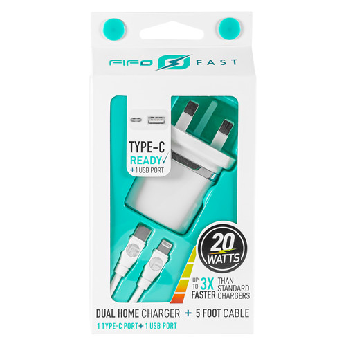 Dual USB Charger + 5ft Cable | FIFO Online Store