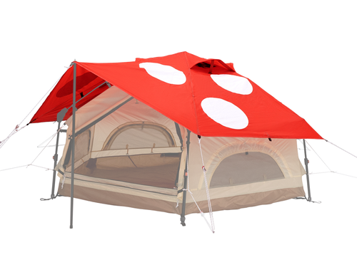 DoD FLY SHEET FOR MINI KINOKO TENT : Red & White Dot | CAMP STUDIO STORE