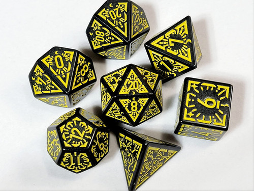 Yellow Starburst XL Dice Set | tpkgames