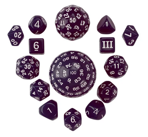 Purple & White Unusual Dice Set | tpkgames