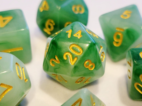 Marbled Jade 7 Dice Set | tpkgames