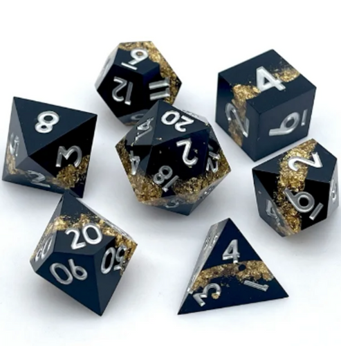 Gold Vein - Sharp Edged Precision Dice Set | tpkgames