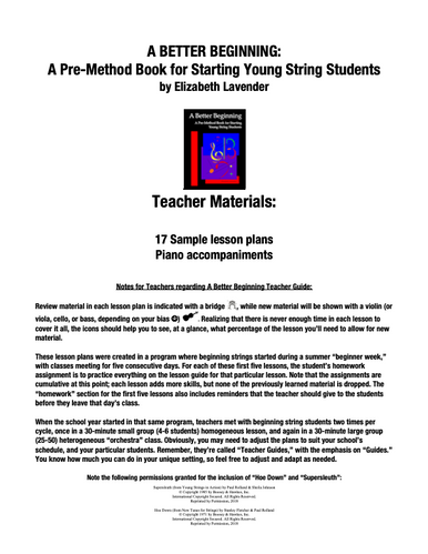 A Better Beginning - Teacher Materials (Digital Download ...