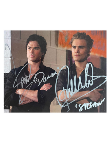 10x8 Vampire Diaries Print Signed by Ian Somerhalder and Paul Wesley ...