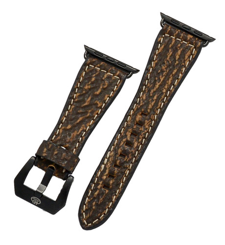 Genuine Shark Skin watch band, -Two Tone Brown | Hadlock Designs